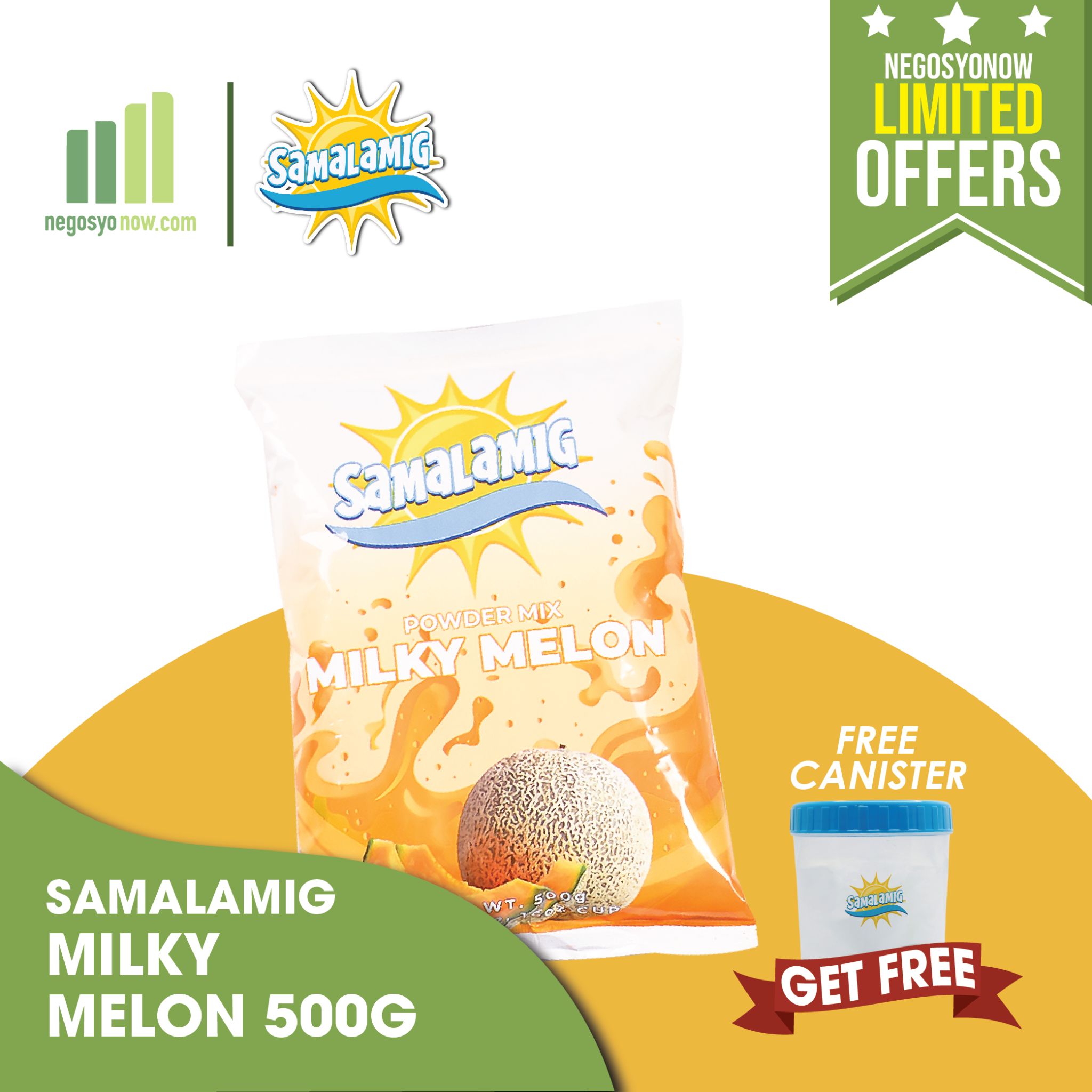 Samalamig Milky Melon 500g with Canister | NegosyoNow